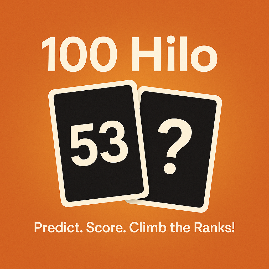 100 Hilo – Strategic High-Low Card Game Predict & Win!